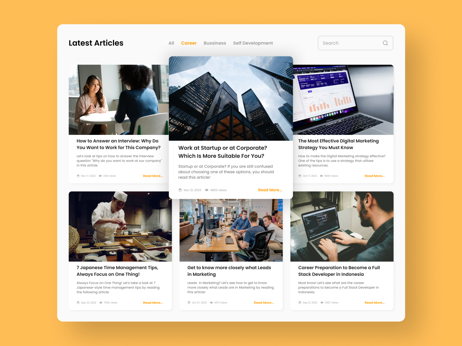 Article List Blog Card UI Website by Yesy Mayang Sari on Dribbble