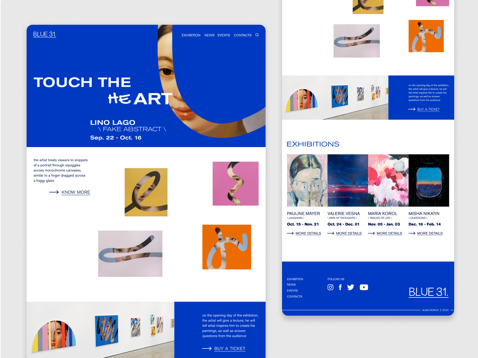 BLUE 31 - Art Gallery Landing Page by Alina Donch on Dribbble