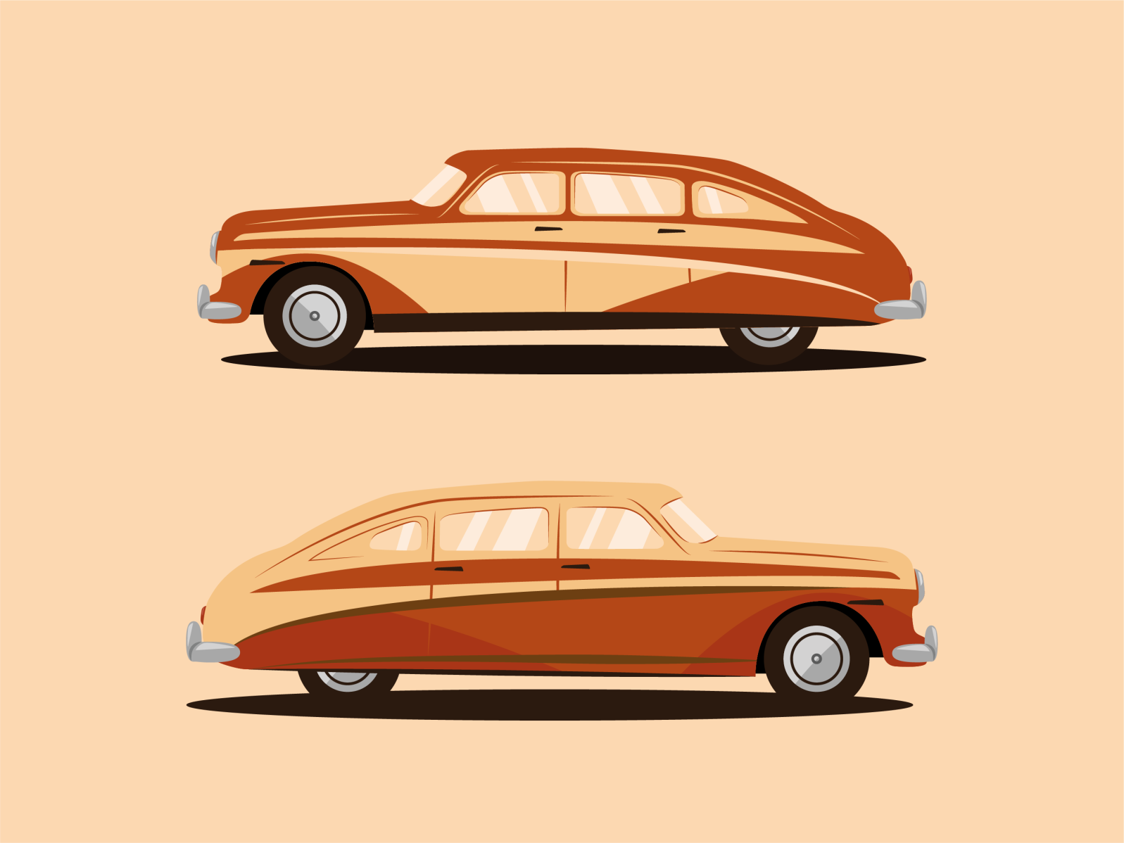 Retro car illustration by Olga Orlova on Dribbble