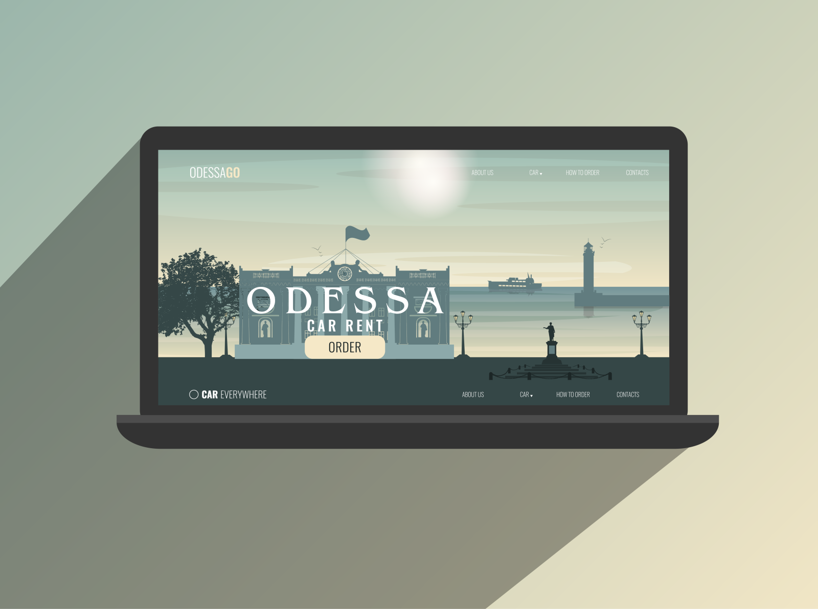 Silhouette of the city for the website by Daria on Dribbble
