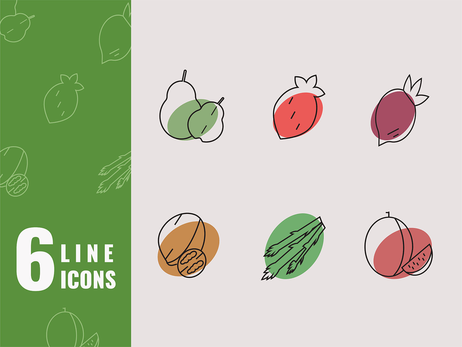 Healthy eating icons by Elena on Dribbble