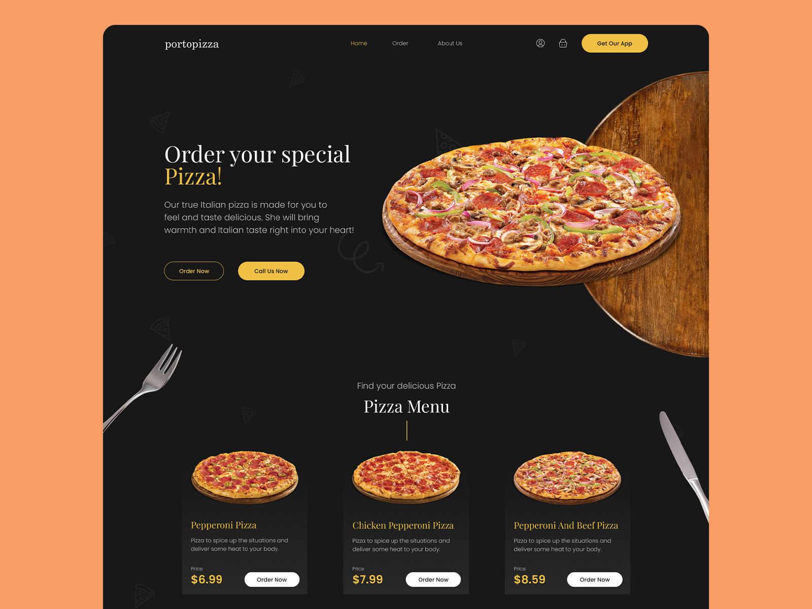 Pizza Restaurant Website by Muhamed Balavac on Dribbble