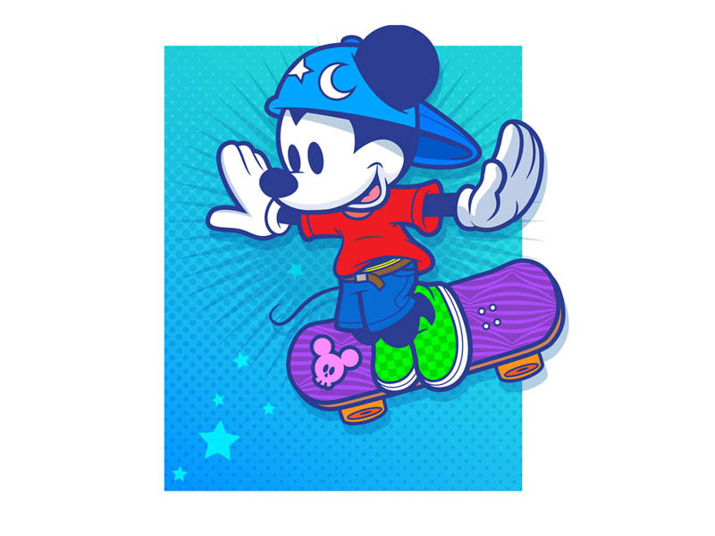 Skateboard Mickey by Jerrod Maruyama on Dribbble