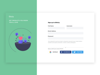 Sign-up page by Chris on Dribbble