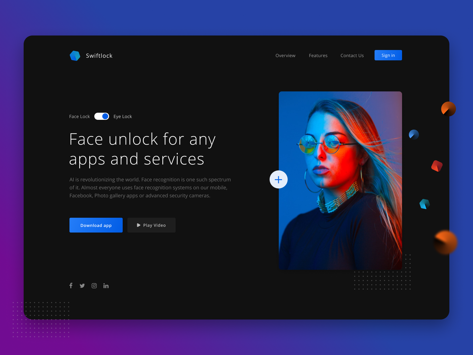 Face Unlock App Landing Header Exploration by Shovo on Dribbble