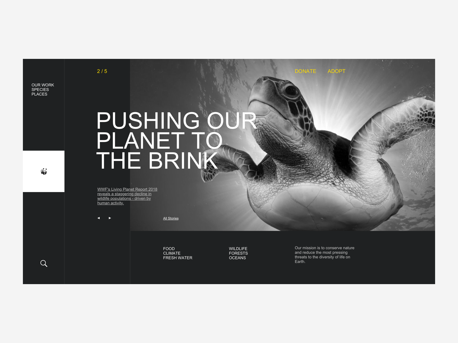 WWF Website Redesign - Home Page by Blane Fraser for Happy on Dribbble
