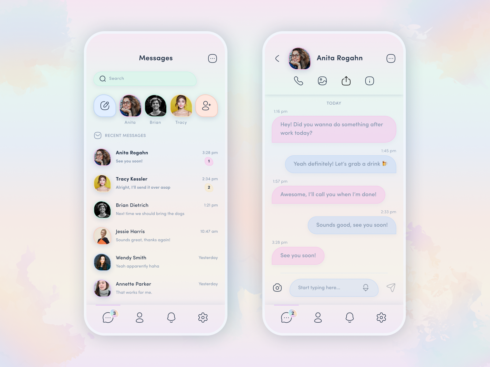 Daily UI #013 - Direct Messaging by Michael Mancini on Dribbble