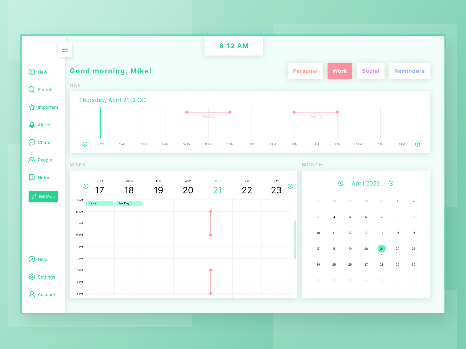 Daily UI #038 - Calendar by Michael Mancini on Dribbble