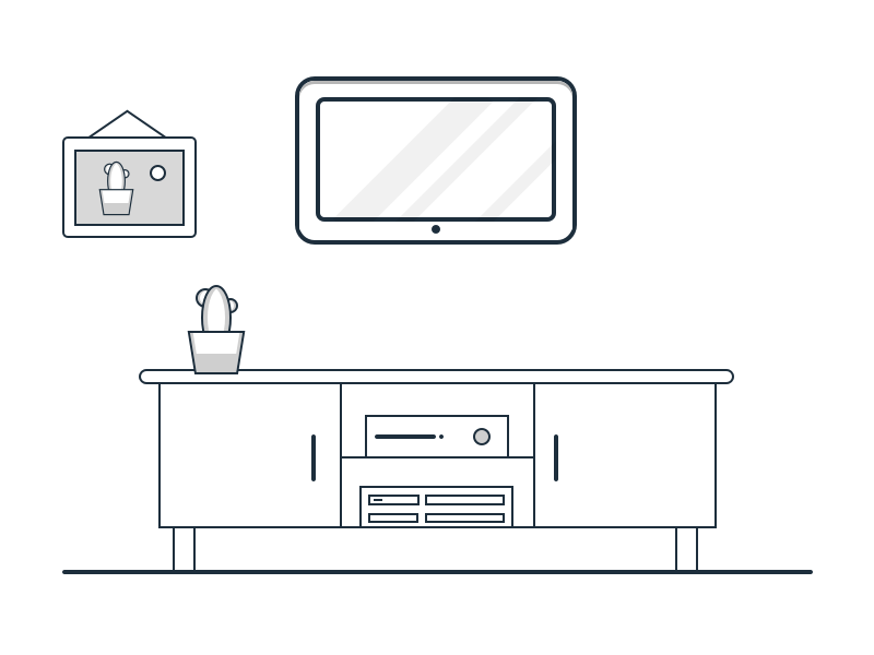 Tv Room Line diagram by Satheesh Kumar on Dribbble