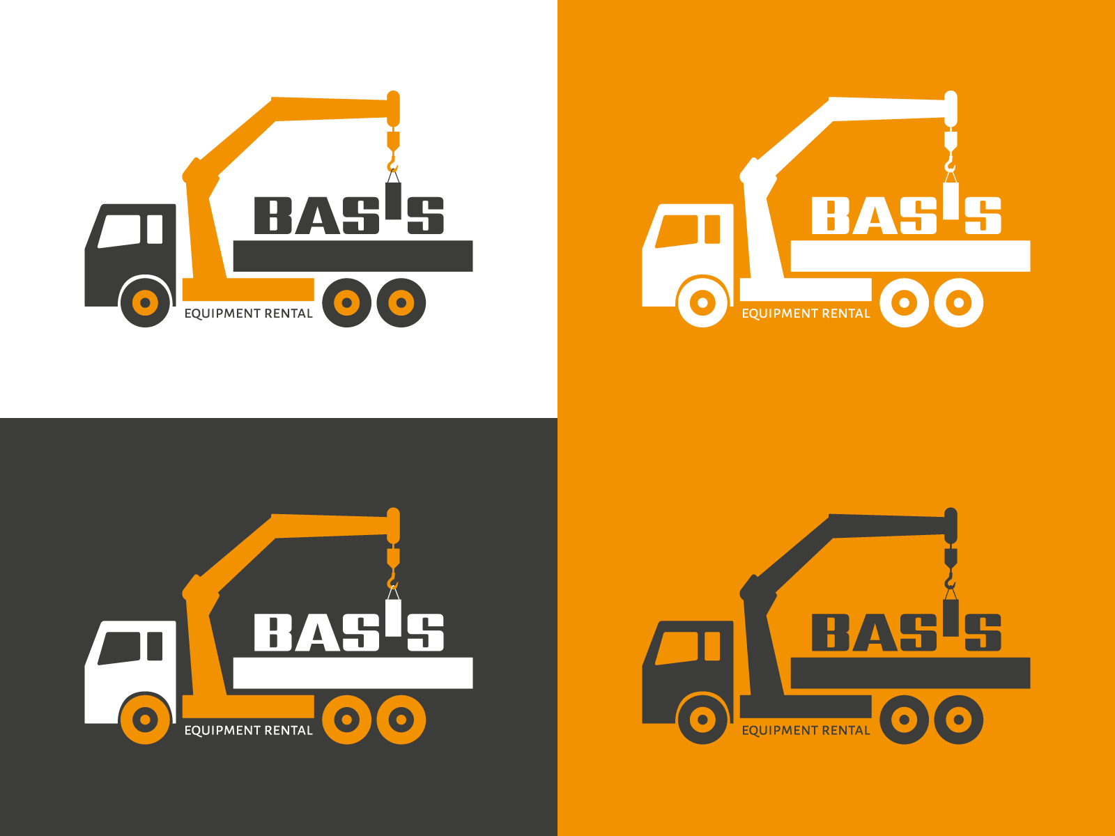 Logo for a construction machinery rental company. by Katrina on Dribbble