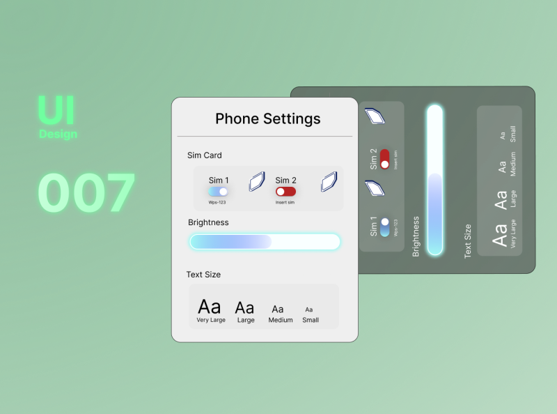 Phone Settings UI Design || DailyUI by Vignesh M on Dribbble