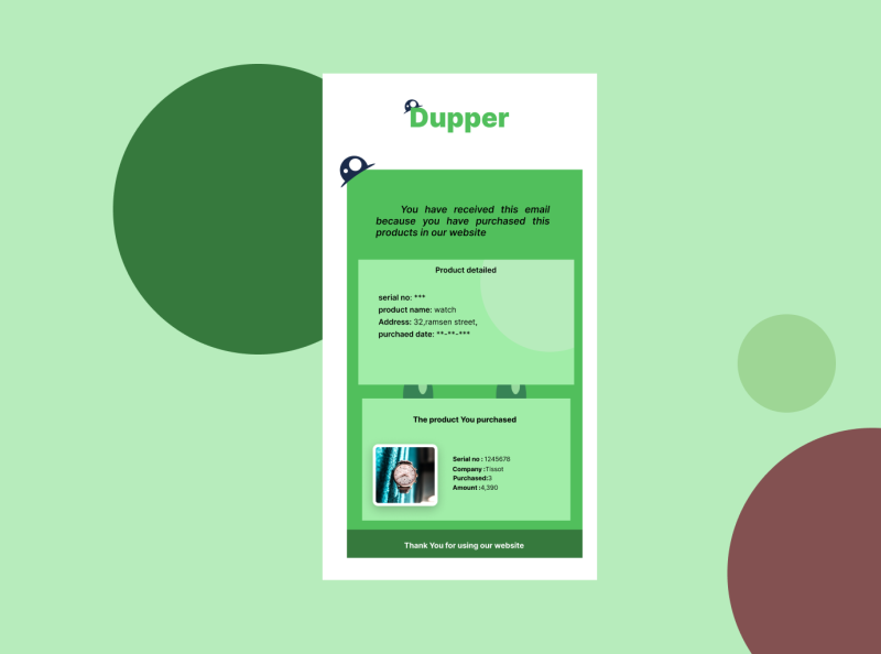 Email receipt UI design by Vignesh M on Dribbble