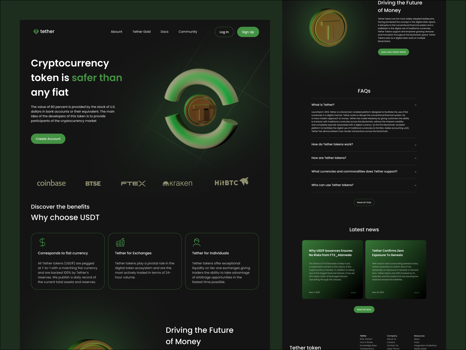Web Design Tether by Umut Azimov on Dribbble
