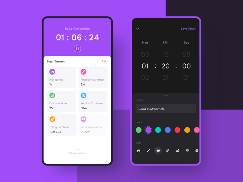Timers UI by GGua for CoCo on Dribbble