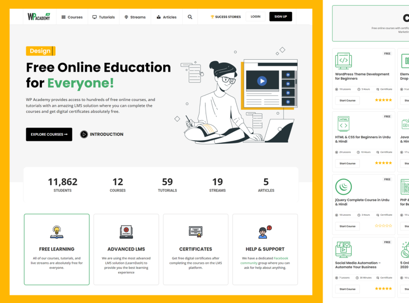 Minimal & Modern LMS Website Design by Mian Shahzad Raza on Dribbble