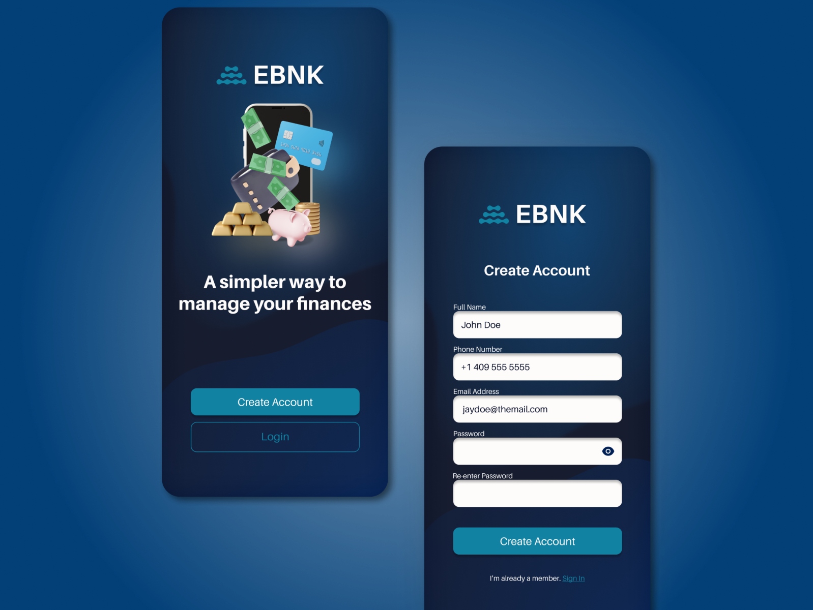 Mobile banking app design by Earlton Rogers on Dribbble