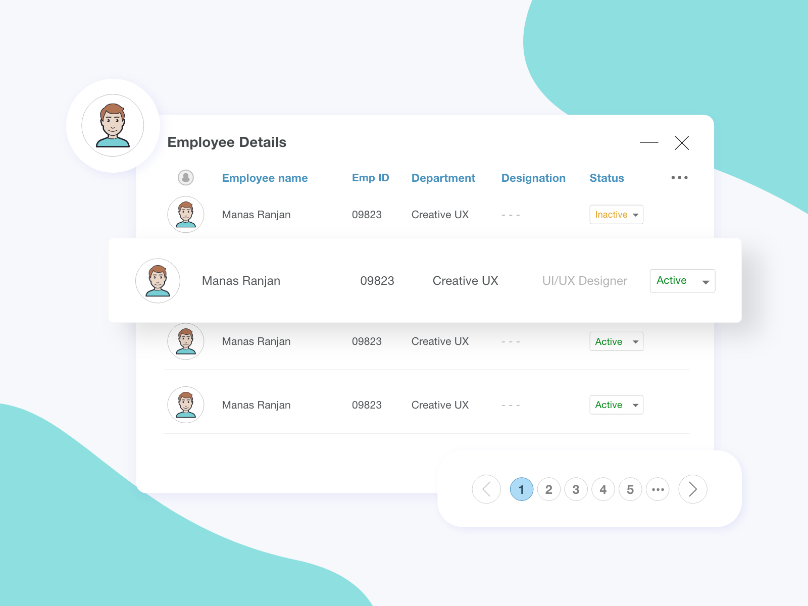 Day 24, Grid based Employee Details by manas.dsgnr on Dribbble