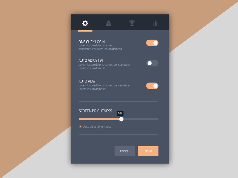 #dailyui 007 - Settings by Ana Carolina de Toledo Ribeiro on Dribbble