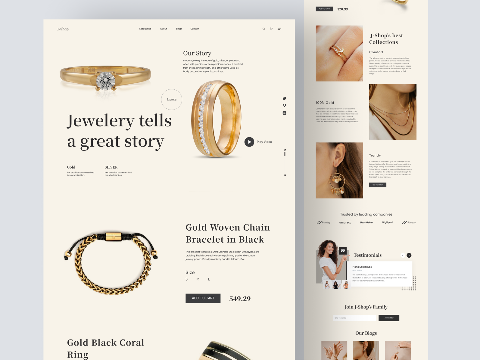 Jewelery Store Landing Page by Al on Dribbble