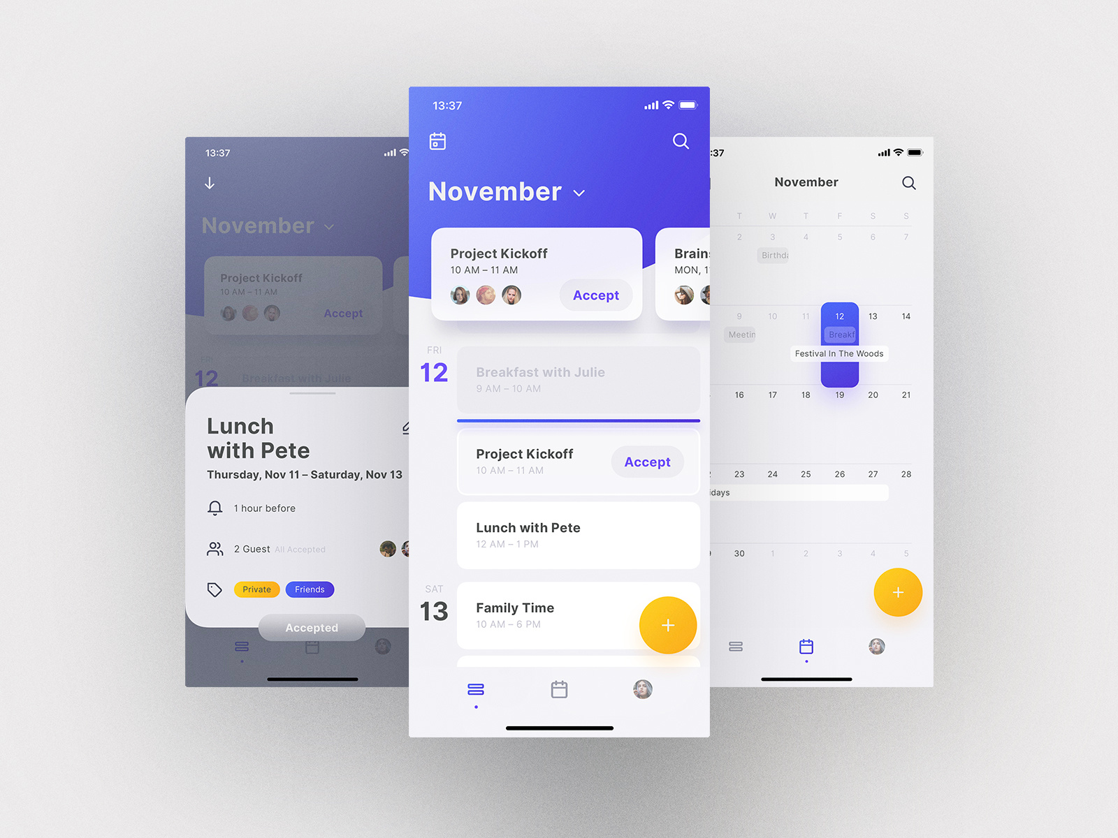 Mellow UI Kit Calendar by Benedikt Matern for Yungfrish on Dribbble