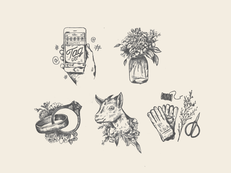 Flower farm icons by Alix Northrup on Dribbble
