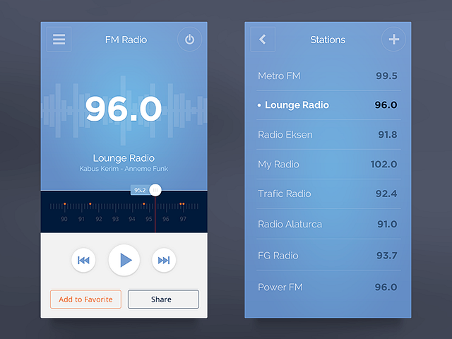 FM Radio UI by serhat ozirik on Dribbble