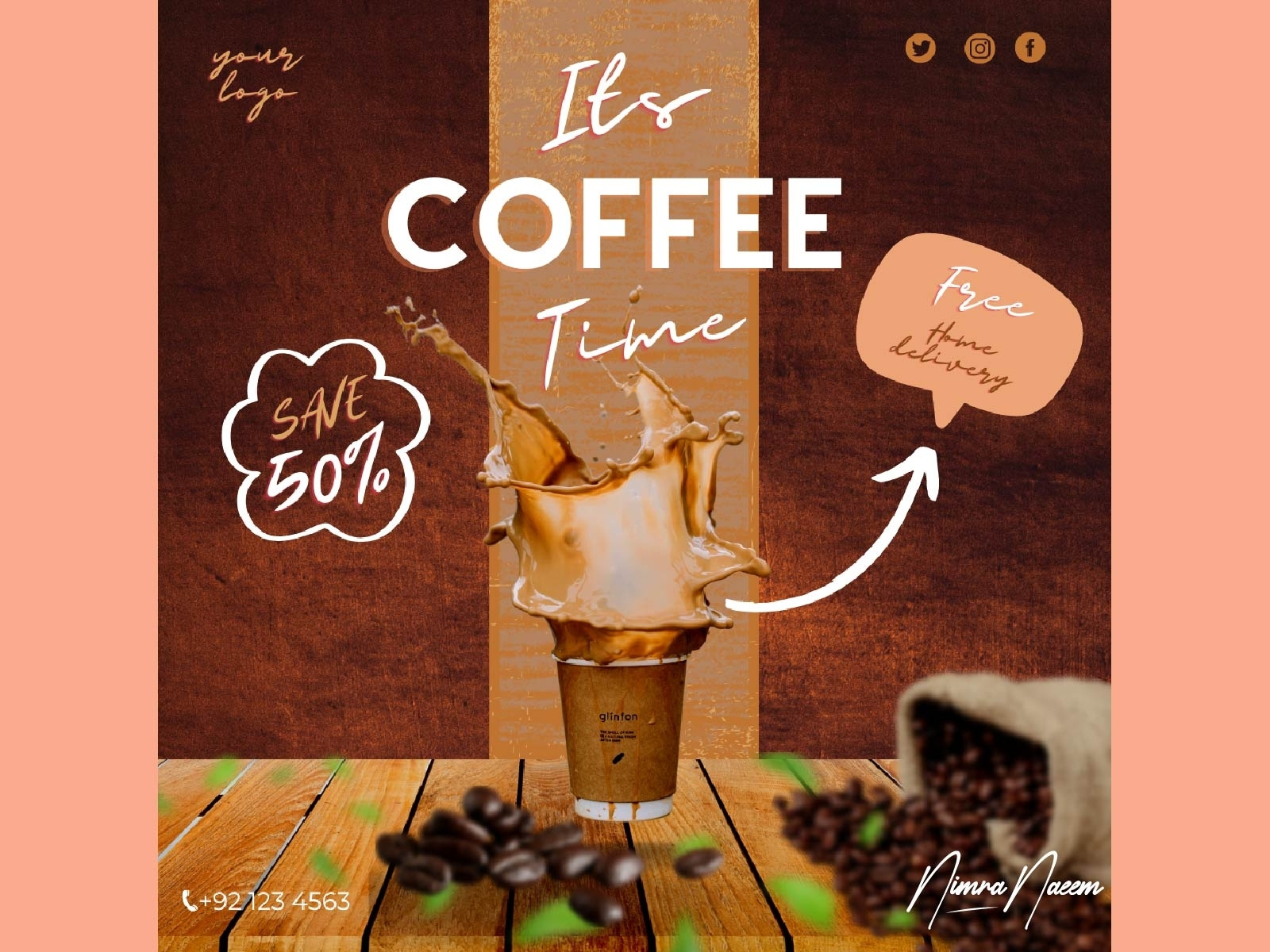 SOCIAL MEDIA COFFEE POSTER DESIGN by Nimra Naeem on Dribbble SOCIAL MEDIA COFFEE POSTER DESIGN by Nimra Naeem on Dribbble