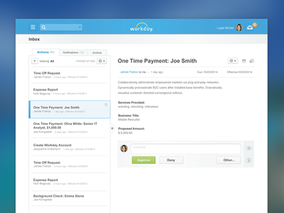 Workday Inbox by Aubrey Hadley - Dribbble