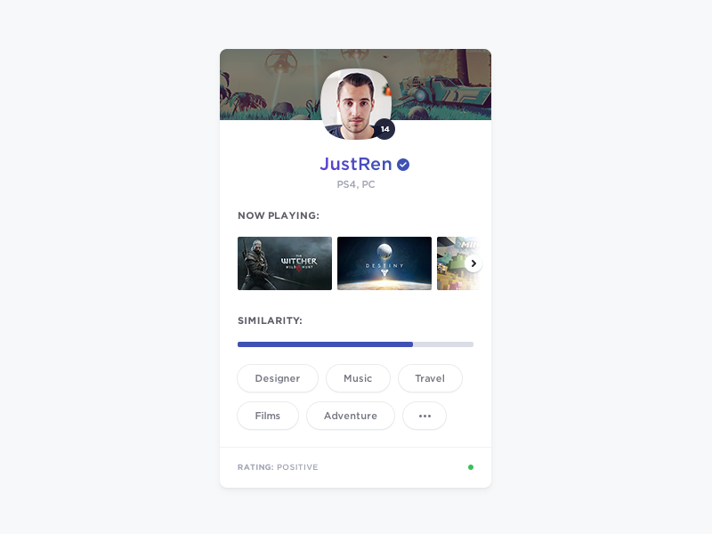 Gruppr Profile Card by Edwin de Jongh on Dribbble