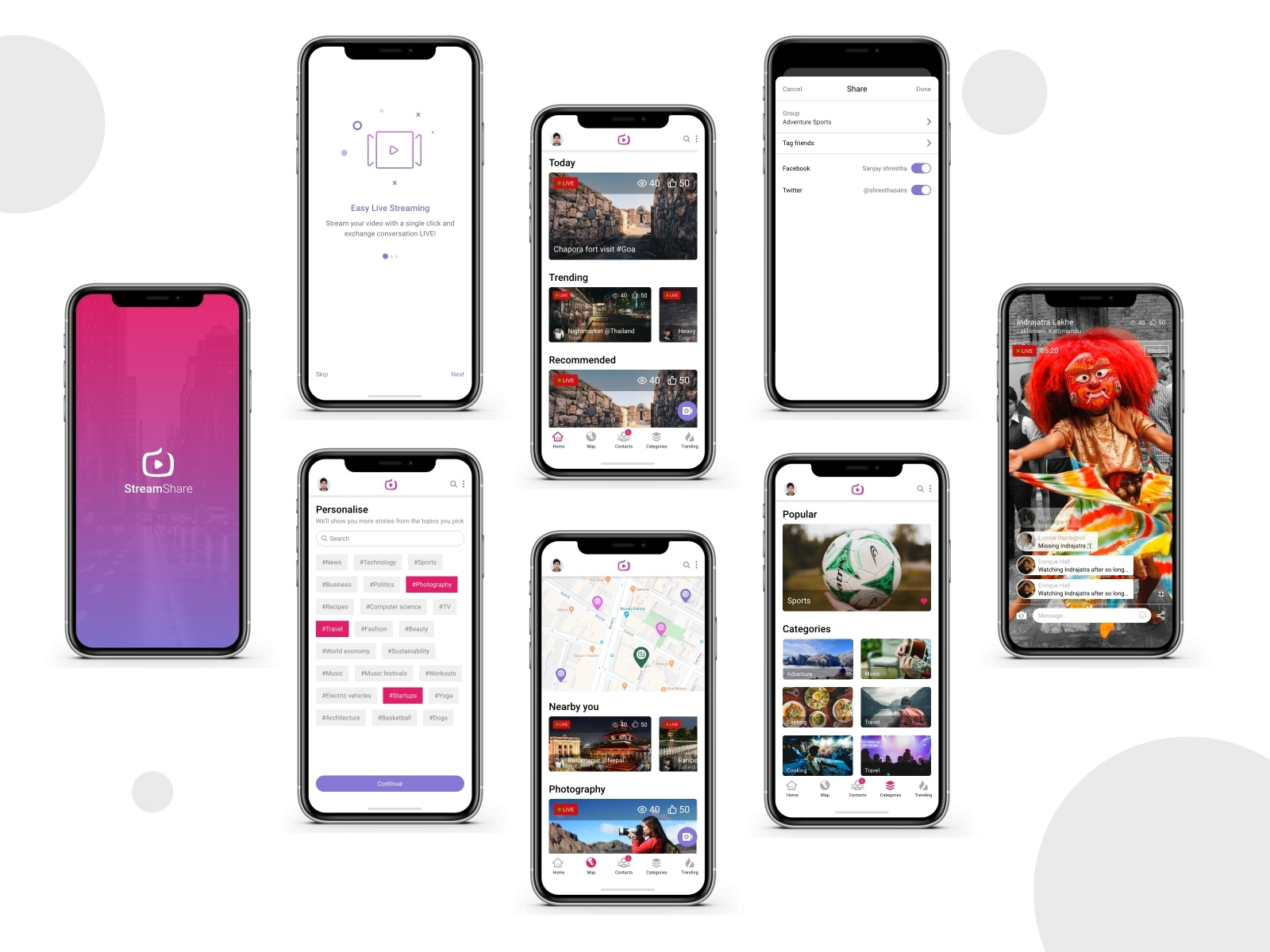Streamshare - Video streaming mobile app by Sanjay Shrestha on Dribbble