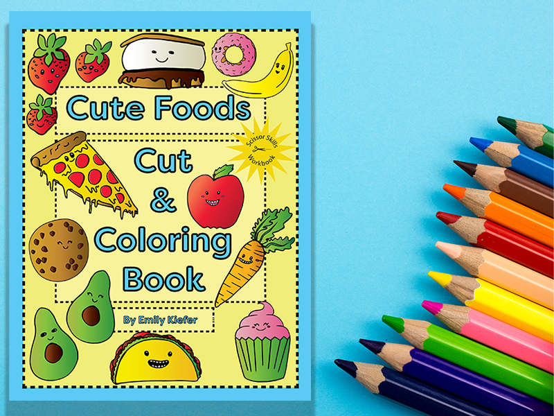 Cute Foods Cut & Coloring Book by emily kiefer on Dribbble
