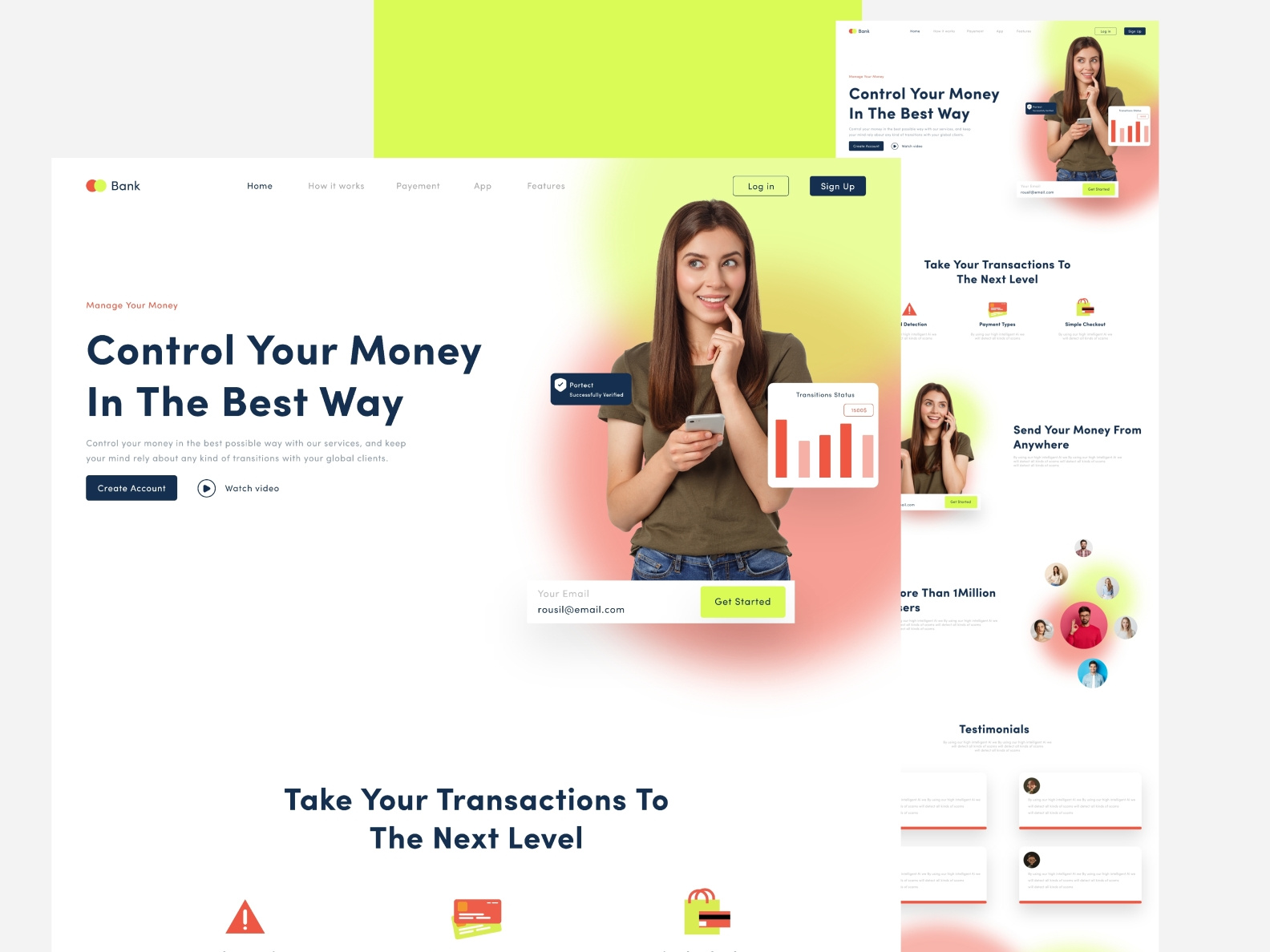 Online banking landing page design by Hamzarja on Dribbble