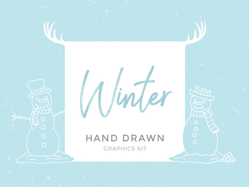 Hand Drawn Winter Graphics by Diego Sanchez for Medialoot on Dribbble