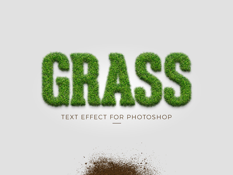 Grass Text Effect For Photoshop by Diego Sanchez for Medialoot on Dribbble