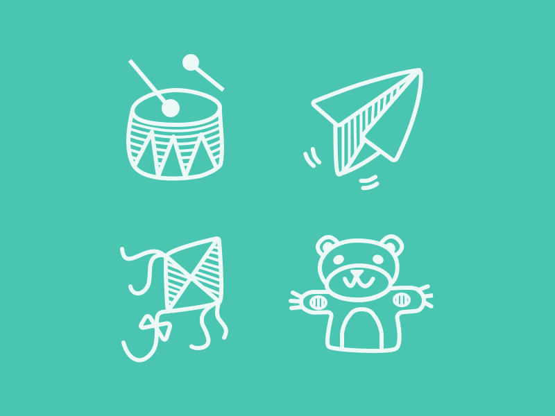 Kindergarten Icons by Kelly Sinclair on Dribbble