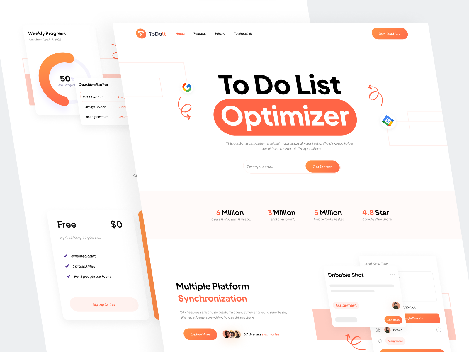 ToDoIt - Task Management Landing Page by Zaim Maulana for Elux Space on ...