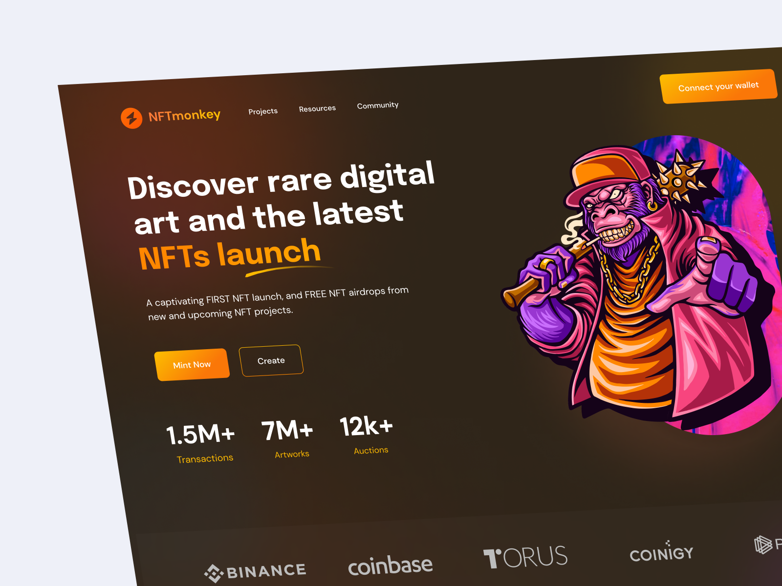 NFTmonkey-NFT Launchpad by Arya Pradana for Elux Space on Dribbble