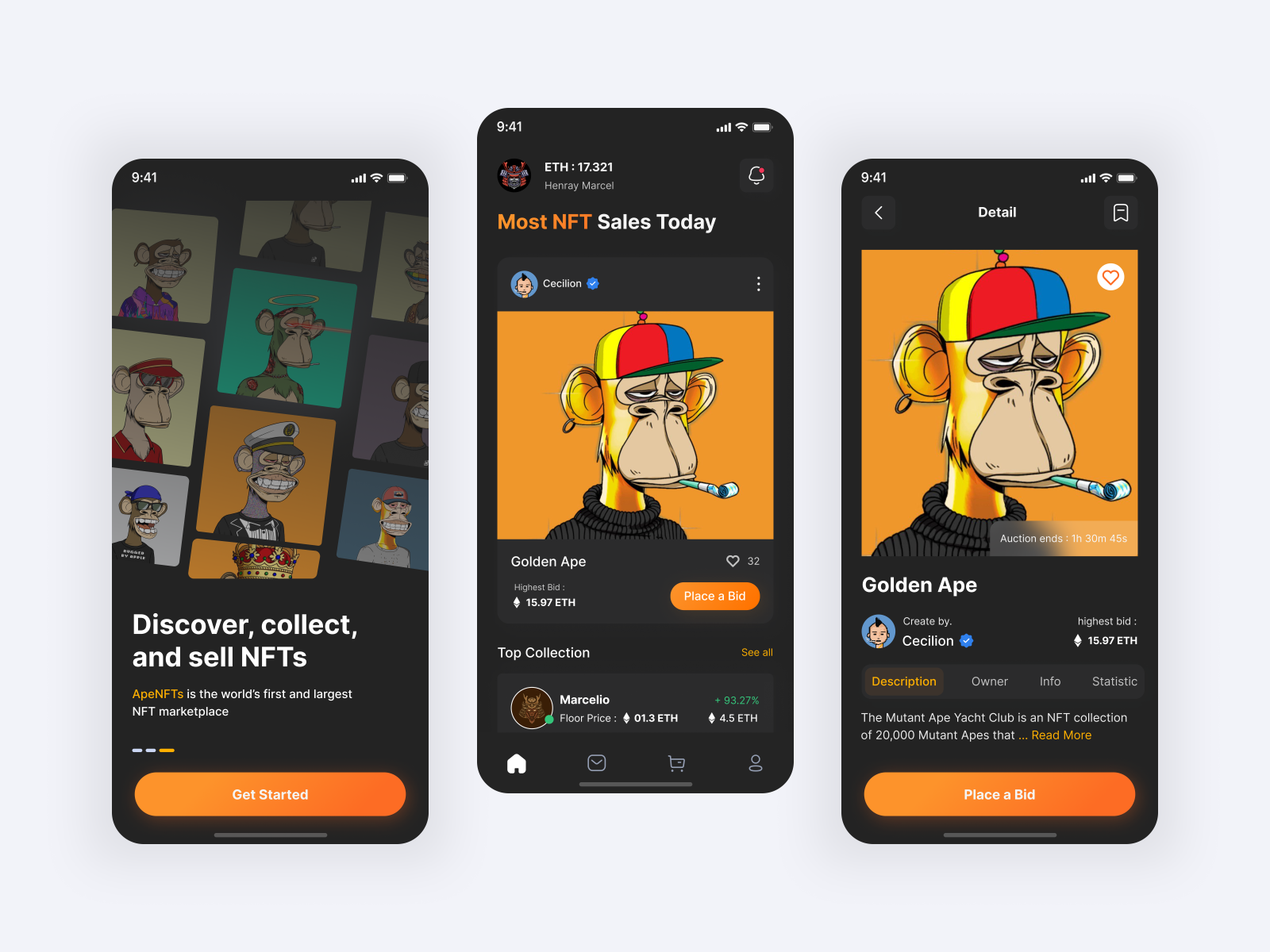 ApeNFTs - NFT Marketplace by Arya Pradana for Elux Space on Dribbble
