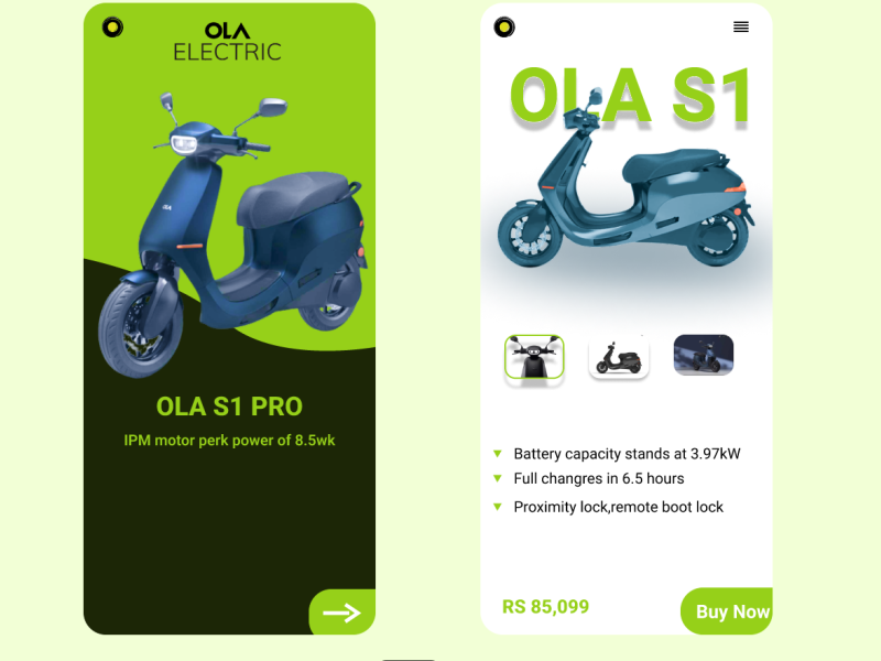 UI design in Figma for OLA Electric by Sundari on Dribbble