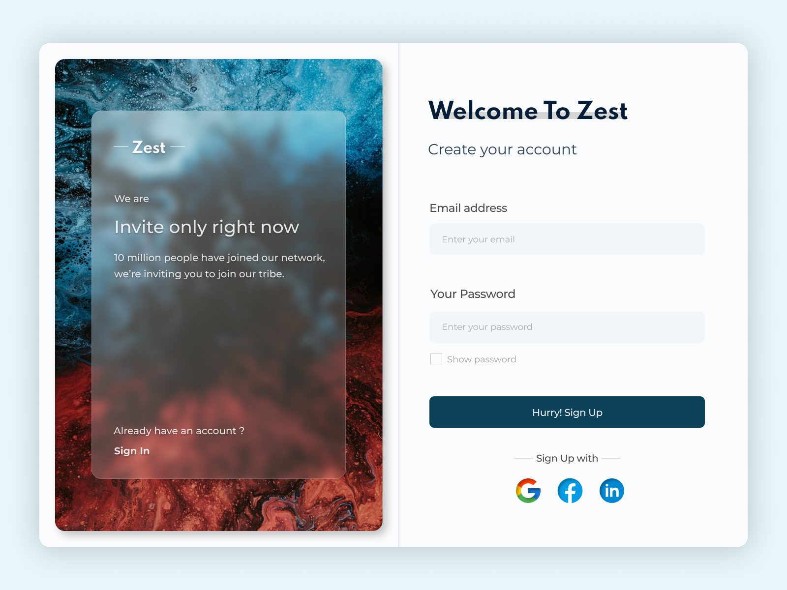 Sign Up Dashboard by Anubhav Bhardwaj on Dribbble