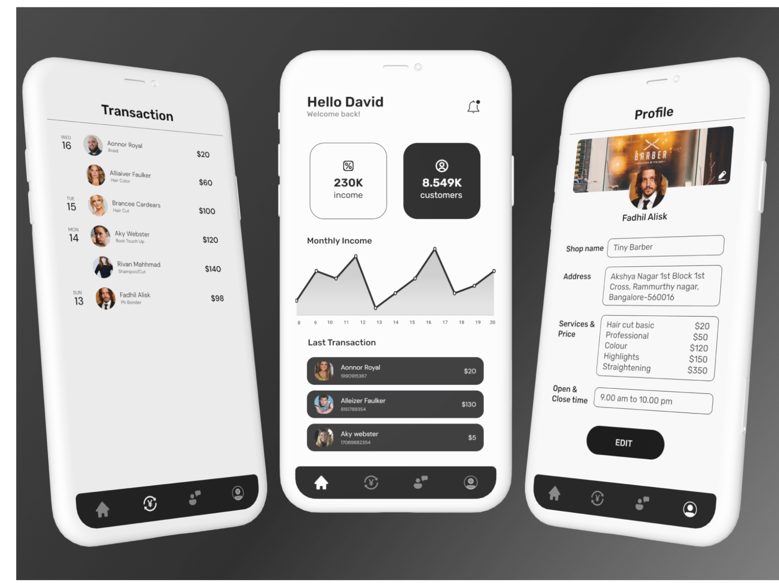 Barber Shop Mobile App by Mansi Kathiriya on Dribbble