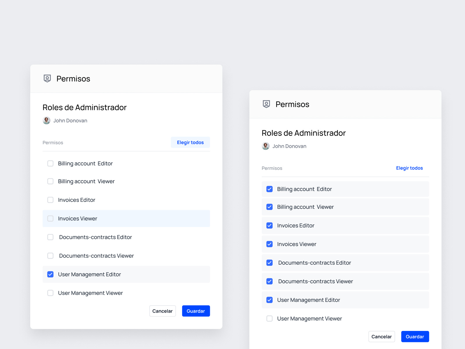 Checkbox list modal by Imelda Alonso on Dribbble