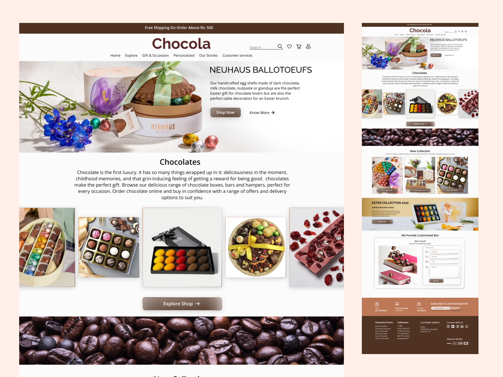 chocola redesign landing page by prajwal tagotra on Dribbble