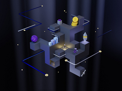 3dblockchainillustration designs, themes, templates and downloadable ...