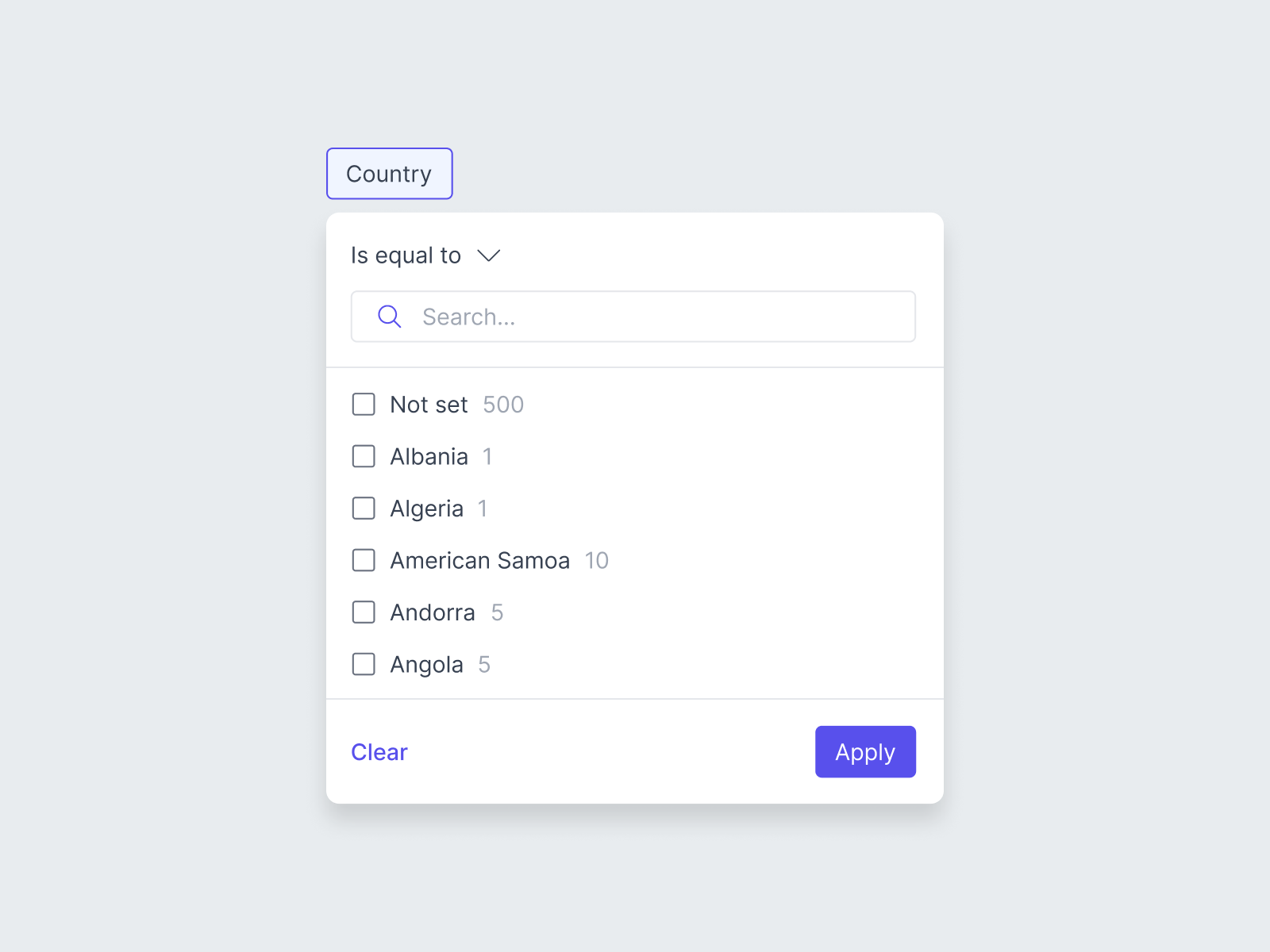 Improved filters by Great Question on Dribbble