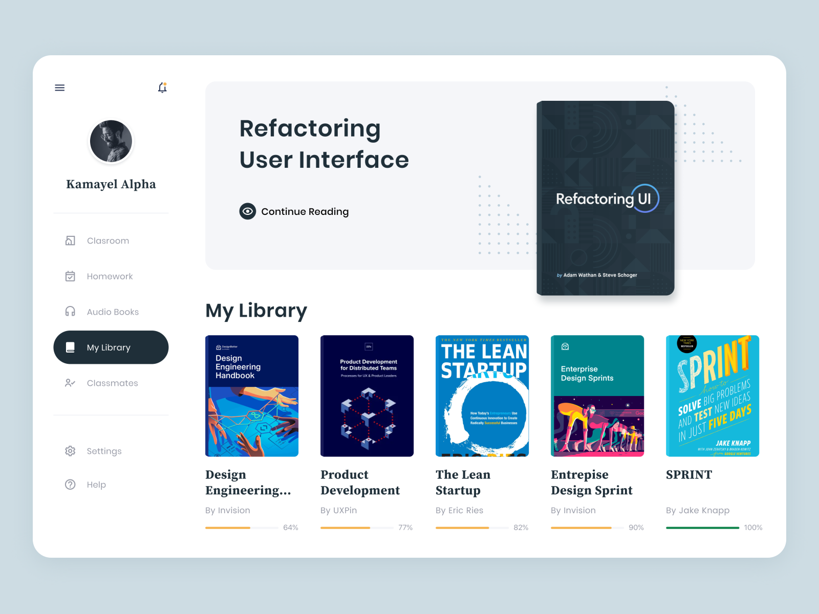 Reading Dashboard Concept by Adi Saputra Nugraha on Dribbble