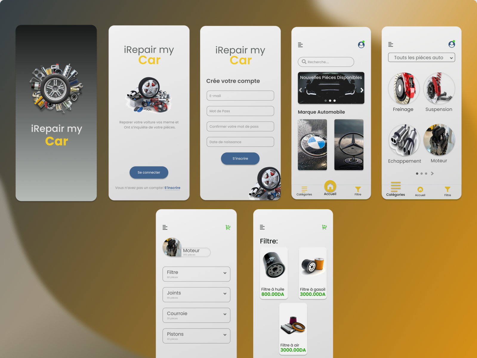 repair your car app UI Design by khettal kokito on Dribbble