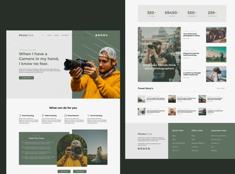PhotoClick - Photographer WordPress Website by Mohammad Mosharrof ...