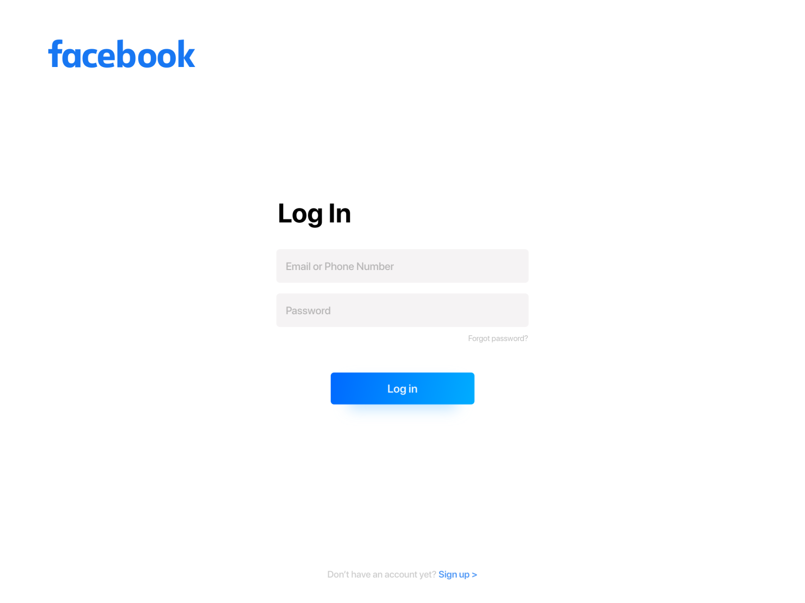 Minimalistic Facebook Login Page by Onur Hasbay on Dribbble Minimalistic Facebook Login Page by Onur Hasbay on Dribbble