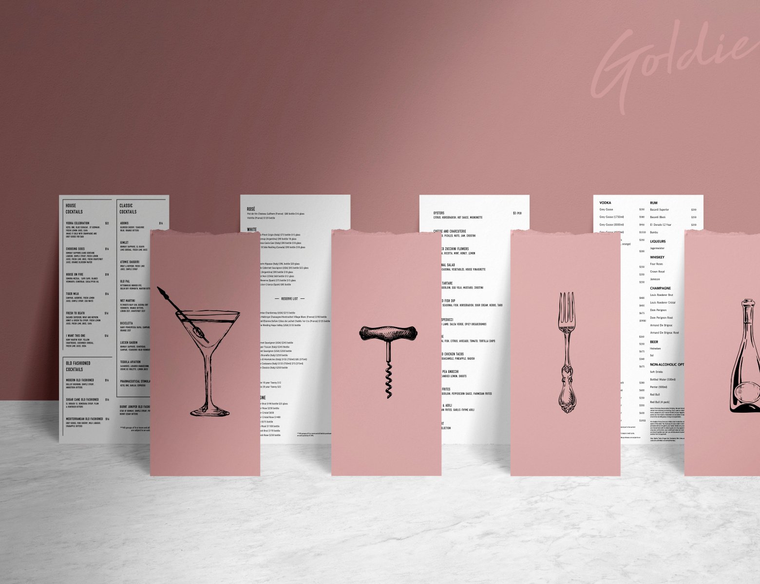 Restaurant/ Bar Menus Set: Goldie by Graphics Banana on Dribbble